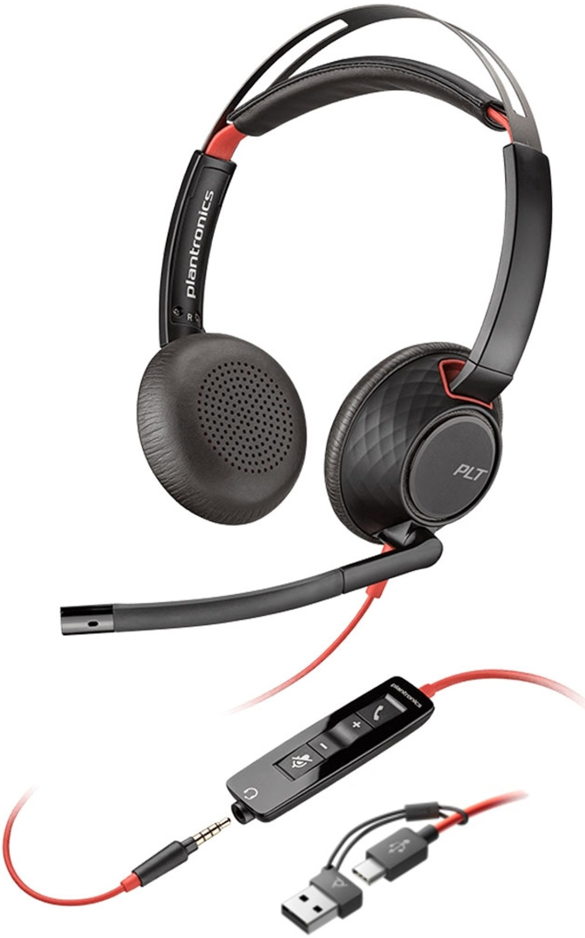 Poly Гарнитура компьютерная стерео On-ear Blackwire 5220, USB-A, USB-C ...