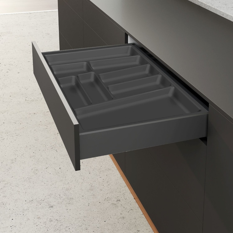 Организация orgatray 740 антрацит, пластик l=550 w=600 avantech you (9302782) hettich (177129 ...