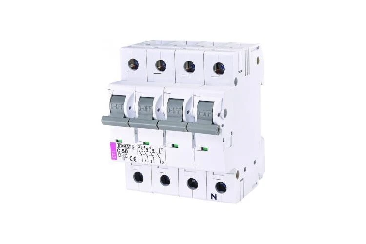 Авт. выключатель ETI ETIMAT 6 3p+N C 50А (6 kA) 11066 Owwa