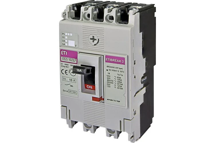 Авт. выключатель ETI EB2S 160/3LF 16A (16kA, фікс./фікс.) 3P 43022 Owwa